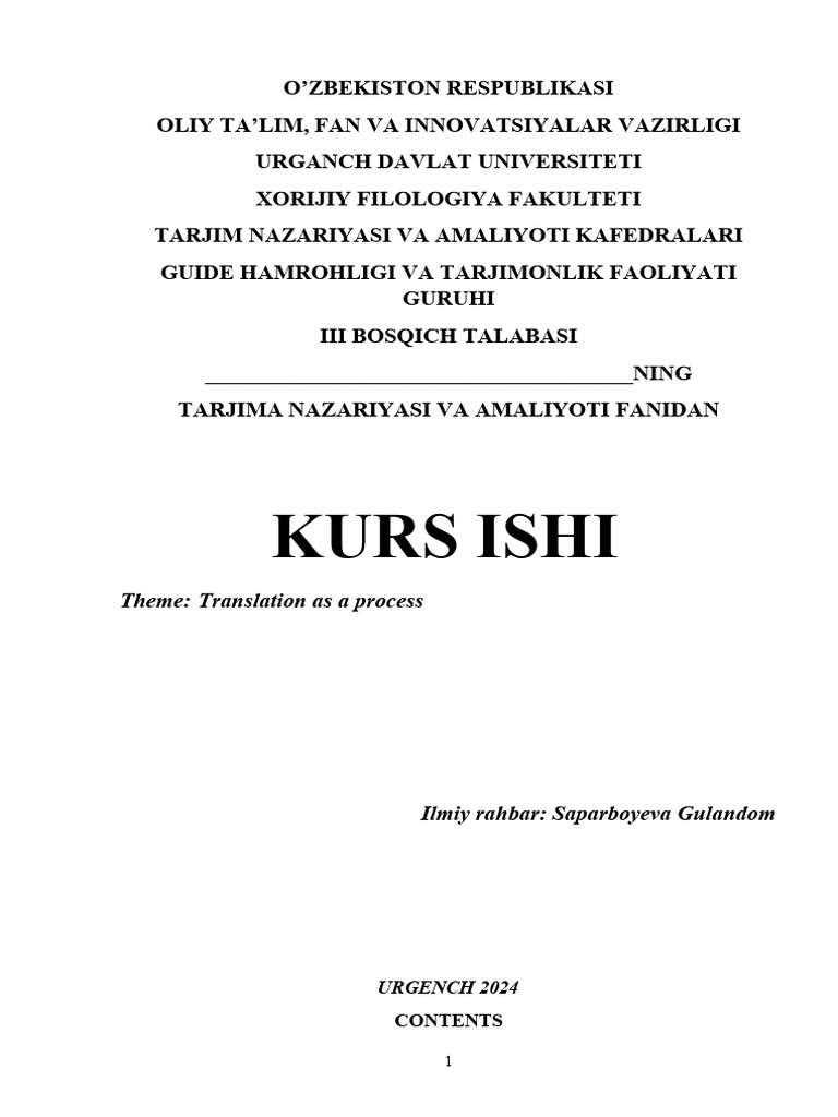 Translation As A Process | PDF | Human Communication | Cognition