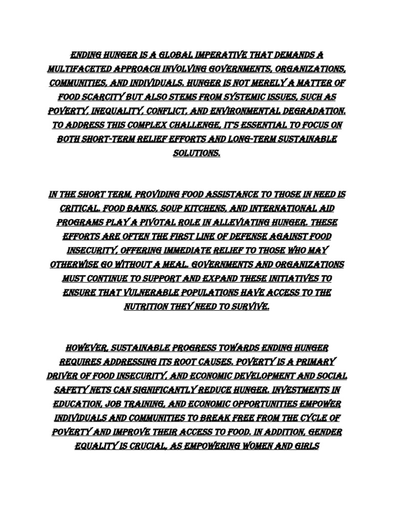 Hunger | PDF | Hunger | Sustainability