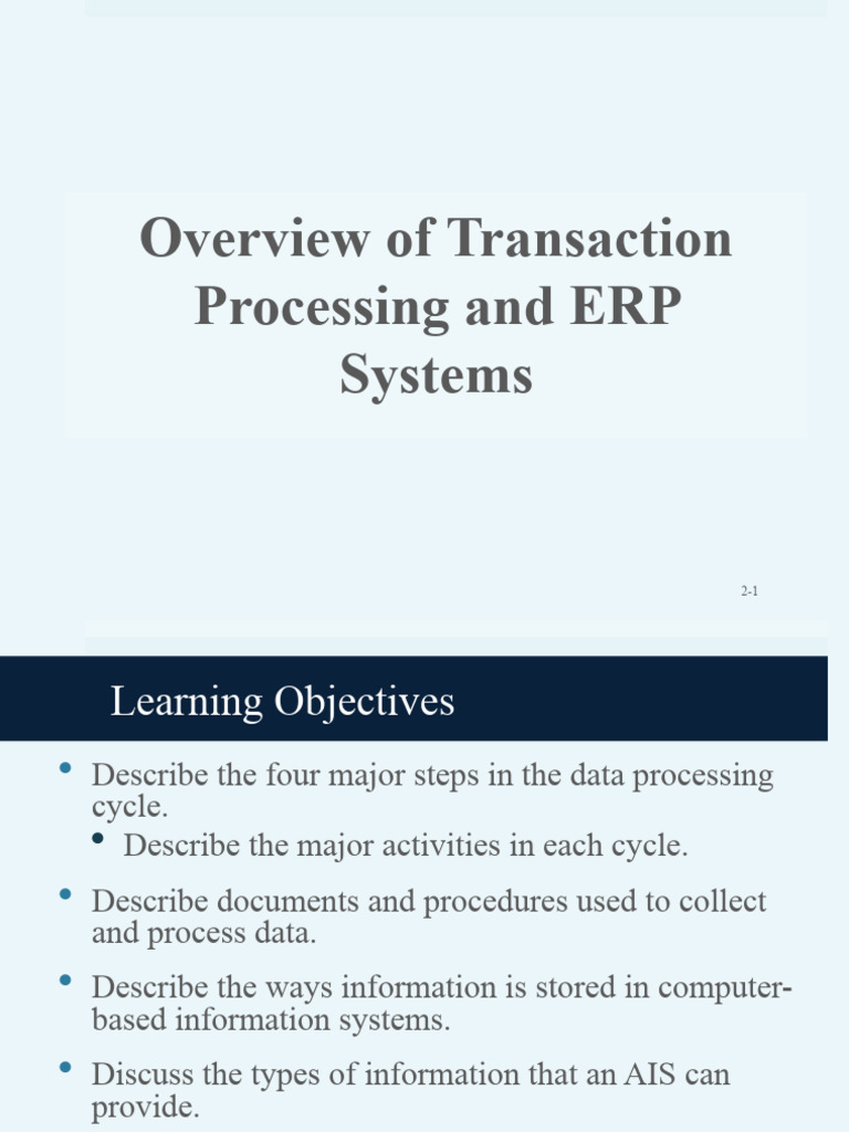 02 Transaction Processing And Erp Systems Pdf Enterprise Resource Planning Customer