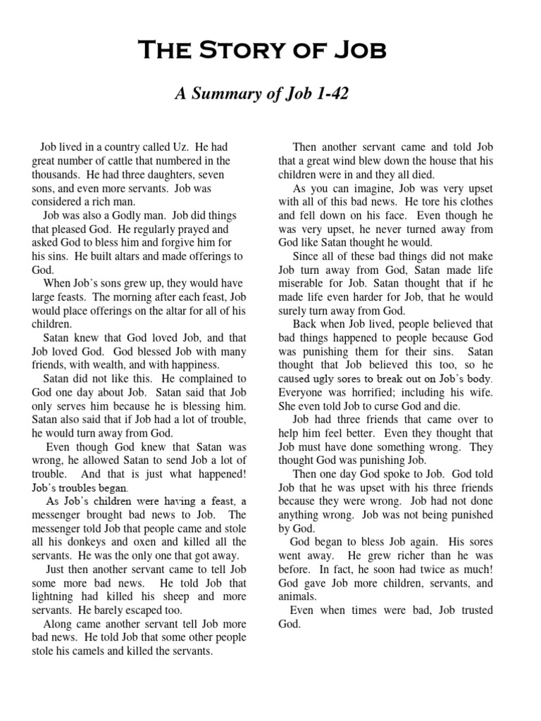 Summary of Job: Trials and Trust | PDF | Satan | Jesus