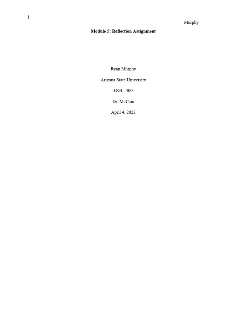 Module 5 - Reflection Assignment | PDF | Nursing | Health Care