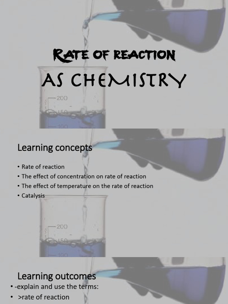 AS Chemistry - Rate of Reaction | PDF | Reaction Rate | Catalysis