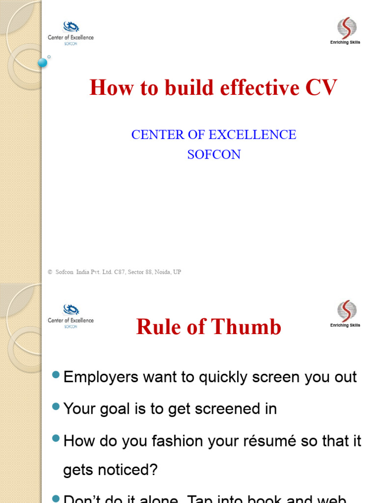 4 - Tips To Build CV | PDF | Résumé | Human Communication