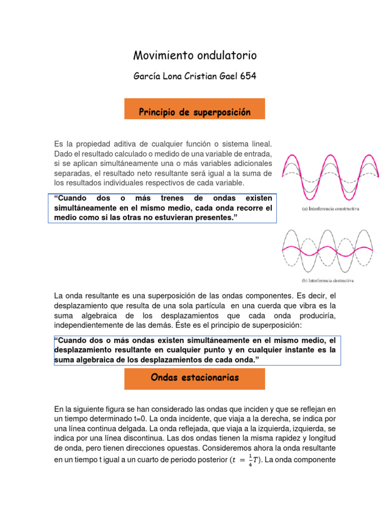 Movimiento Ondulatorio. Resumen Ll | PDF | Olas | Longitud de onda