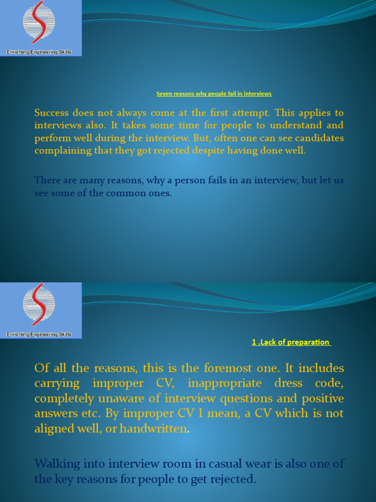 7 Reasons y People Fail in Interviews | PDF | Communication | Cognition