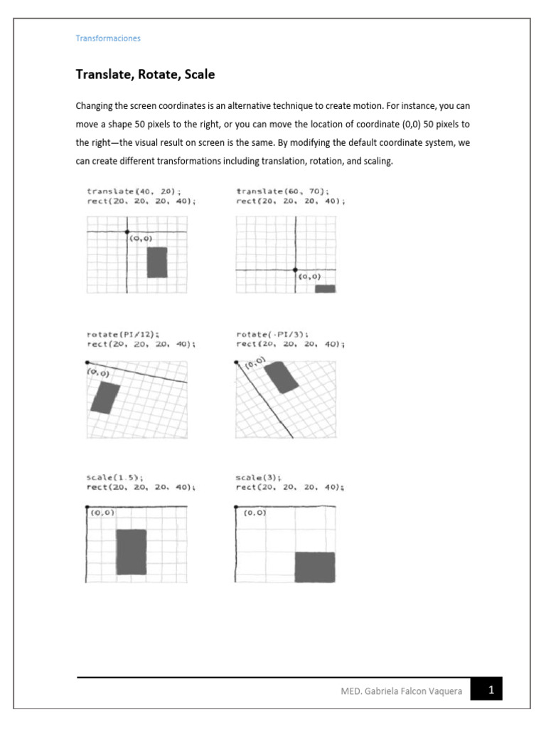 Transformaciones en Processing | PDF | Vector Euclidiano | Matemáticas