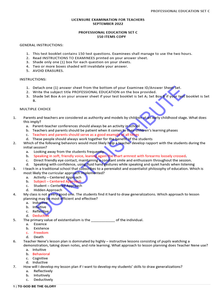 Prof Ed Set C | PDF | Learning | Teachers