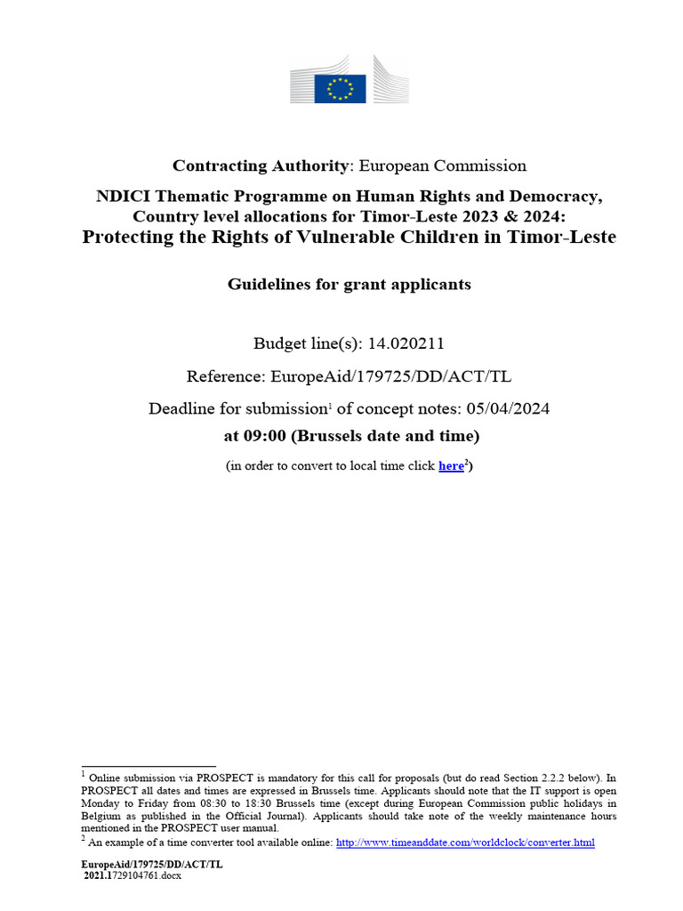 CfP 179725 (HRD) Guidelines for applicants | PDF | Violence | European Union