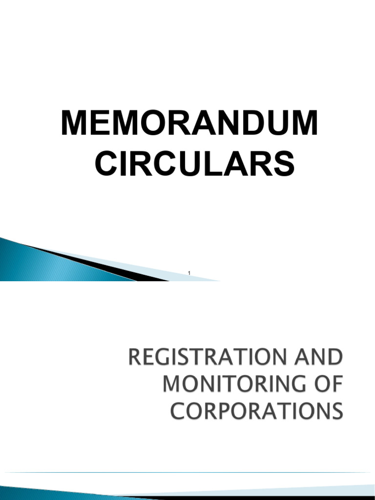 2.memorandum Circulars | PDF | Securities (Finance) | Corporations