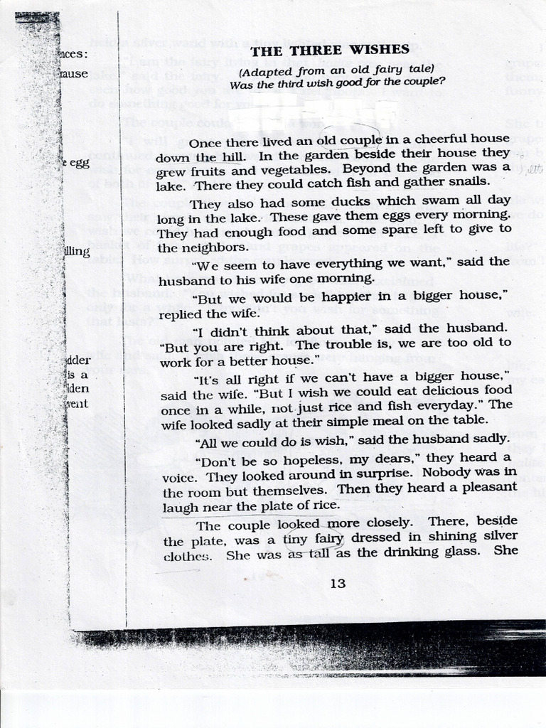 Story The Three Wishes | PDF