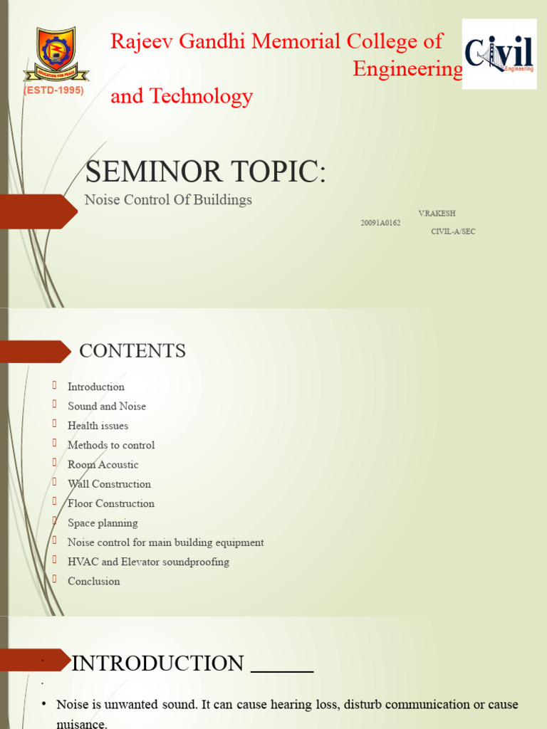 Seminor Topic | PDF | Duct (Flow) | Building Engineering