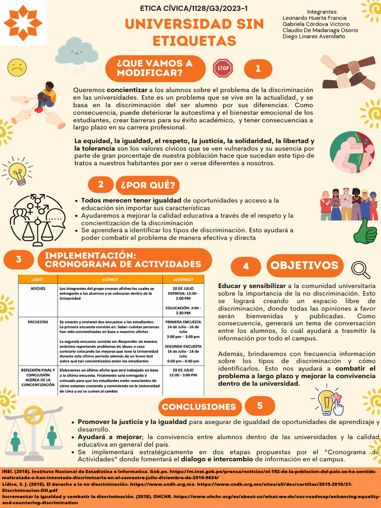 Póster Cartel Sobre La No Discriminación Moderno Ilustrado Azul | PDF ...