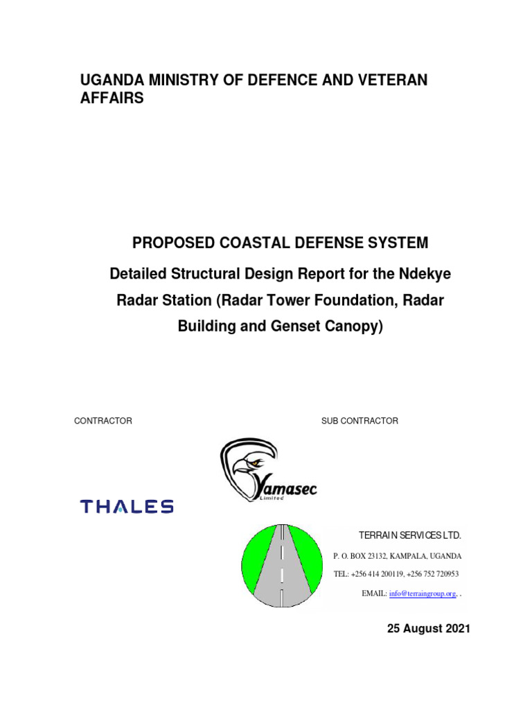 Ndekye Radar Site Design Report - August 2021 | PDF | Geotechnical Engineering | Beam (Structure)