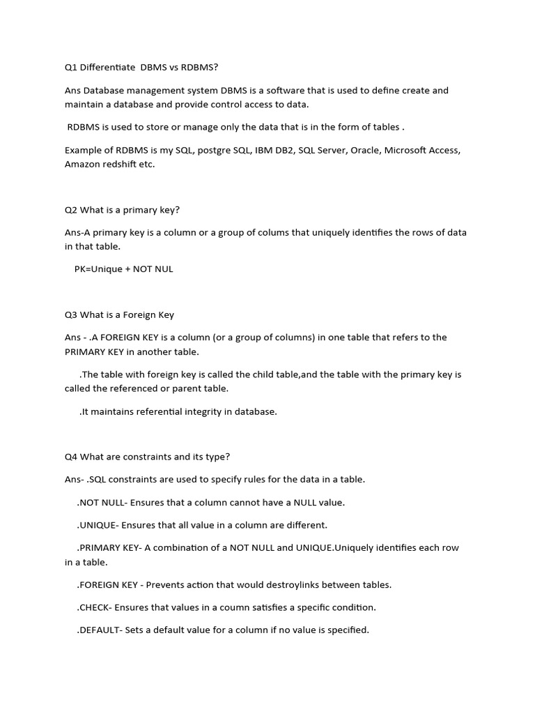 SQL Intview Ques | Download Free PDF | Relational Database | Sql