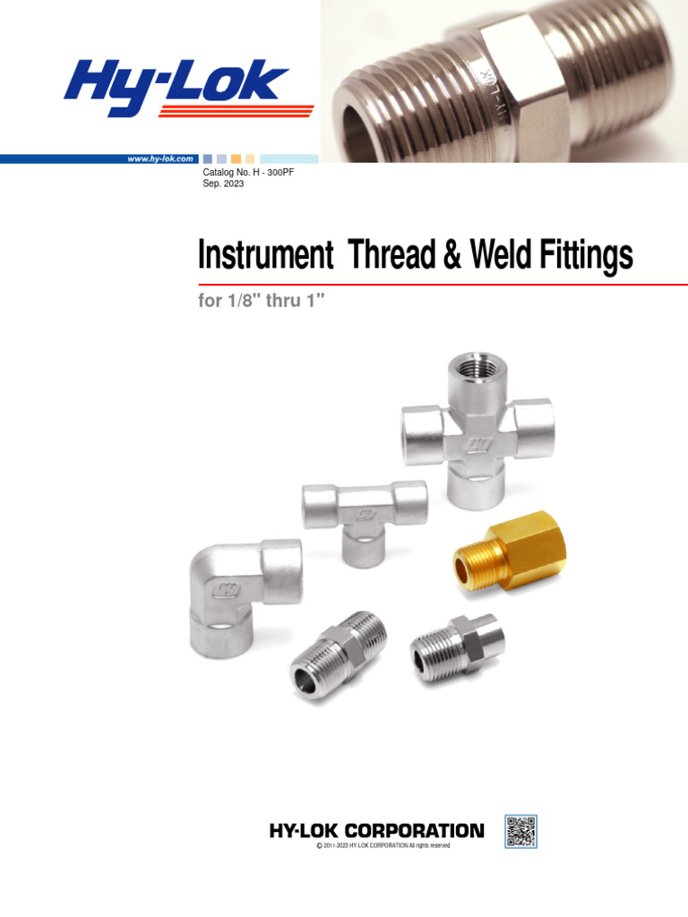 Instrument Thread & Weld Fittings Catalog | PDF | Pipe (Fluid ...