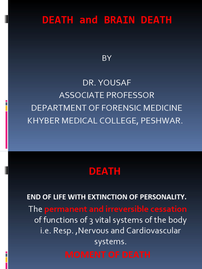 Brain Death DR Yousaf | PDF | Death | Organ (Anatomy)
