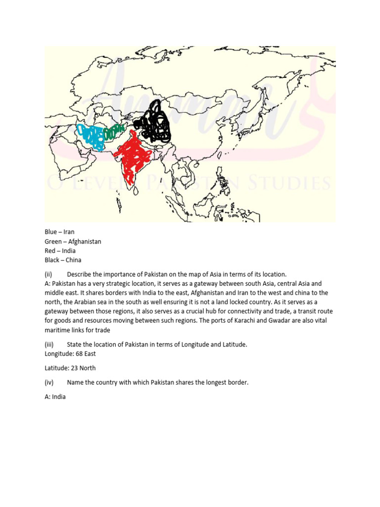 Geography Practice Assignment | PDF | Pakistan | Asia