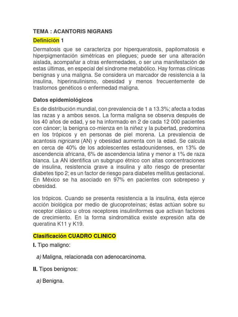 Tema Acantoris Nigrans Expo | PDF | Obesidad | Diabetes