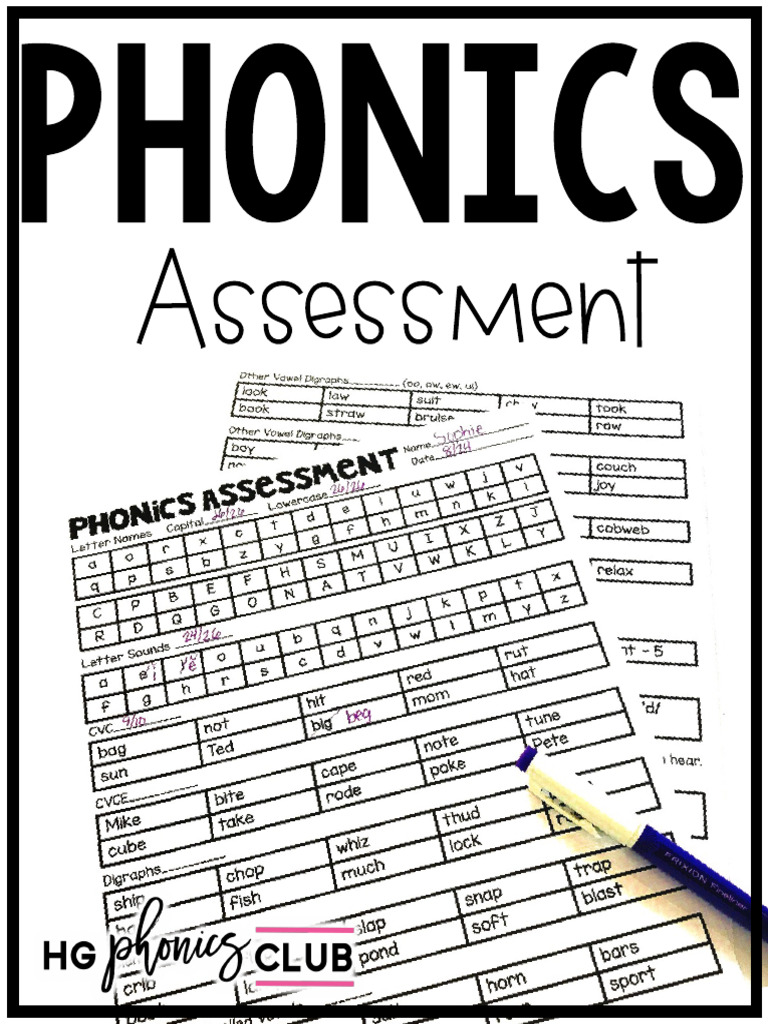 Phonics Assessment For Grade 1 | PDF | Phonics | Reading (Process)