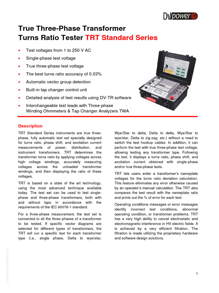 True Three-Phase Transformer Tester | PDF | Transformer | Alternating ...