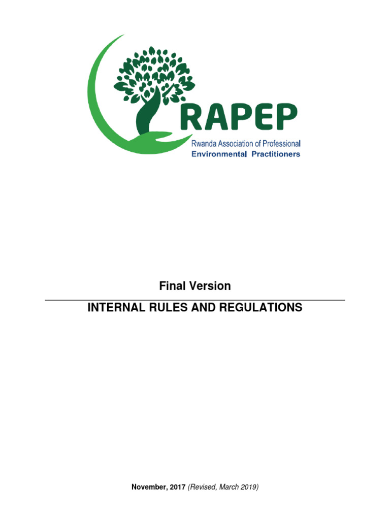 1649582732.final Rapep Internal Rules & Regulations 09112017-Final Version | PDF | Environmental ...