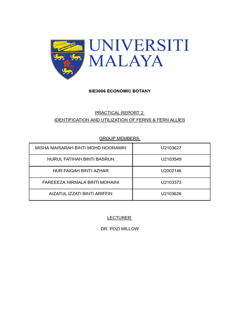Sie3006 - Practical Report 2 | PDF | Plants | Botany