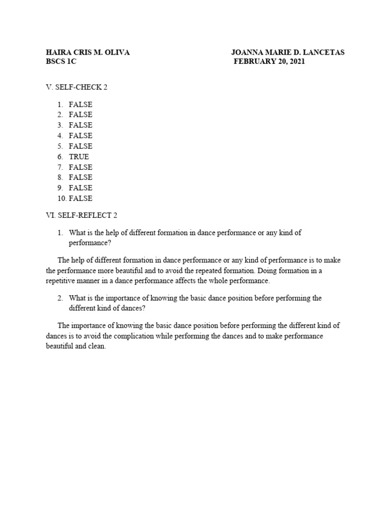 Dance Performance: Importance of Formation | PDF