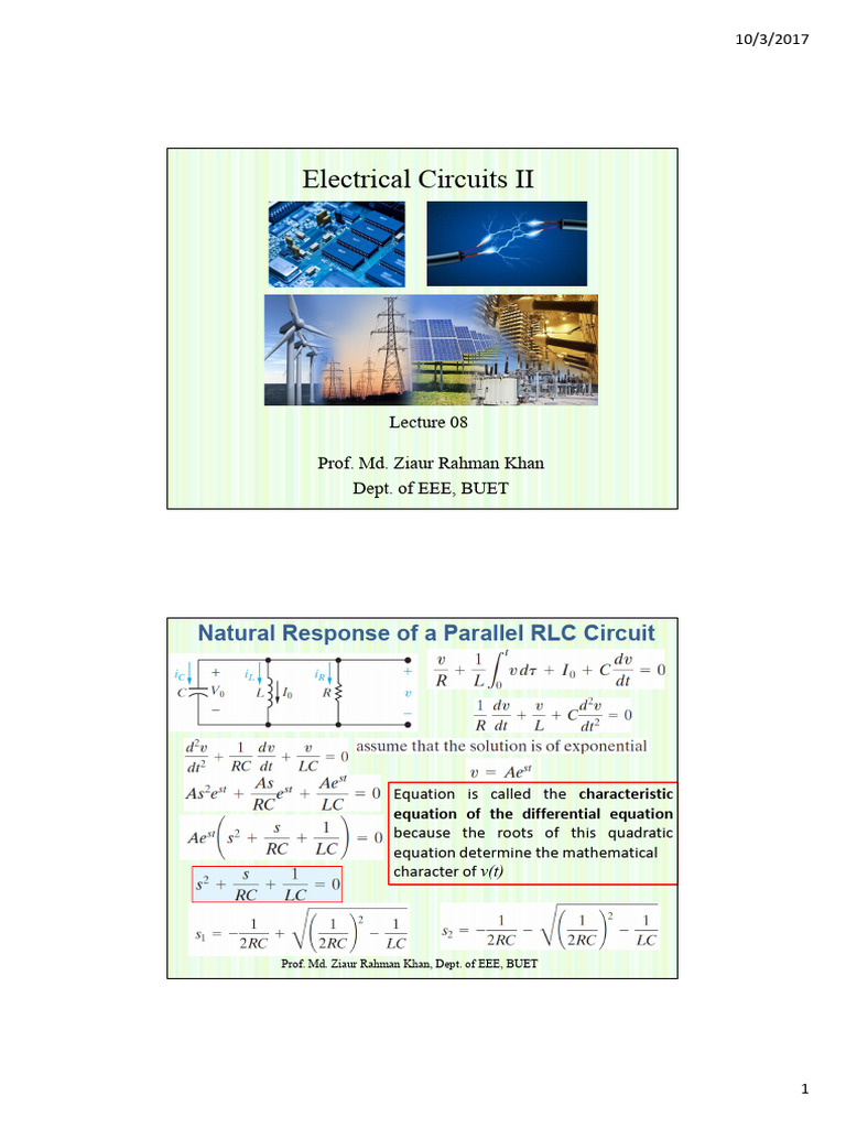 EEE 105 - Lec 8 | PDF | Damping | Electrical Engineering