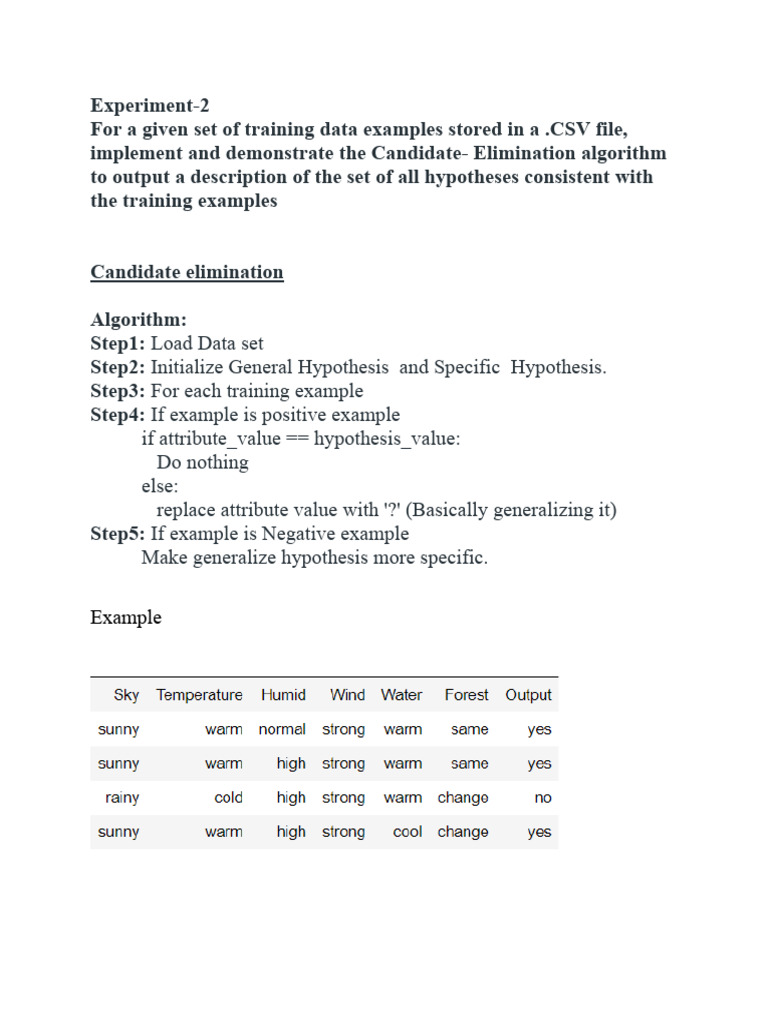 Candidate Elimination Pdf Hypothesis Software Engineering