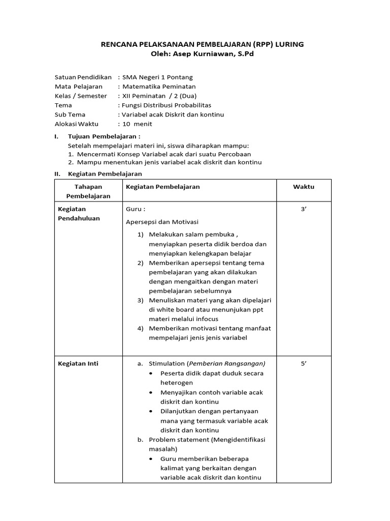 RPP Matmin | PDF