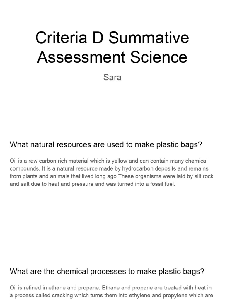 Science Summative Criteria D | PDF | Plastic | Paper