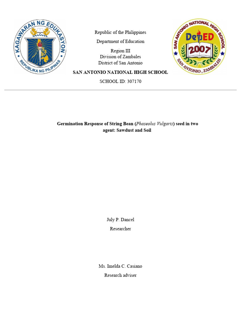 Final Research Sawdust | PDF | Seed | Human Impact On The Environment