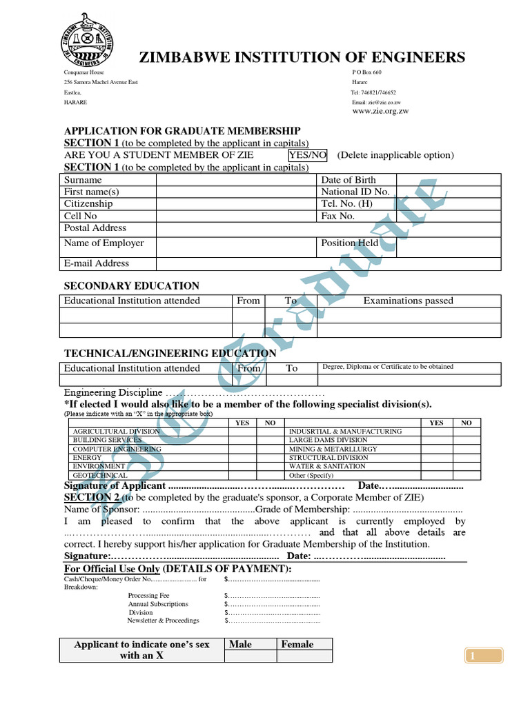 ZIE Graduate Form | PDF