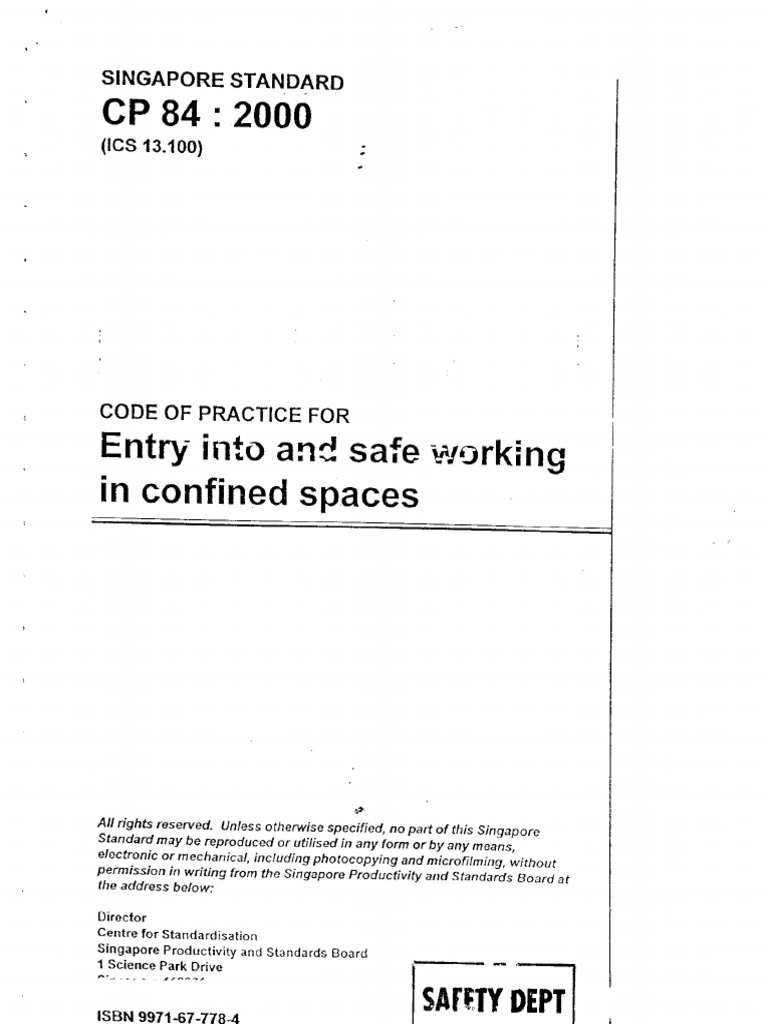CP 84: Confined Space Safety Guidelines | PDF