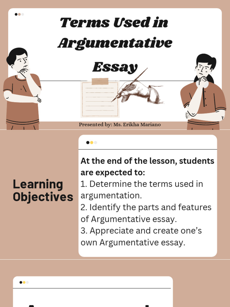 Terms Used in Argumentation Essay | PDF | Essays