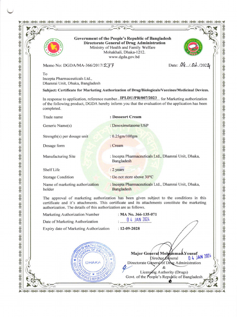 Desocort Cream - MA | PDF | Medicine | Pharmaceutical Industry