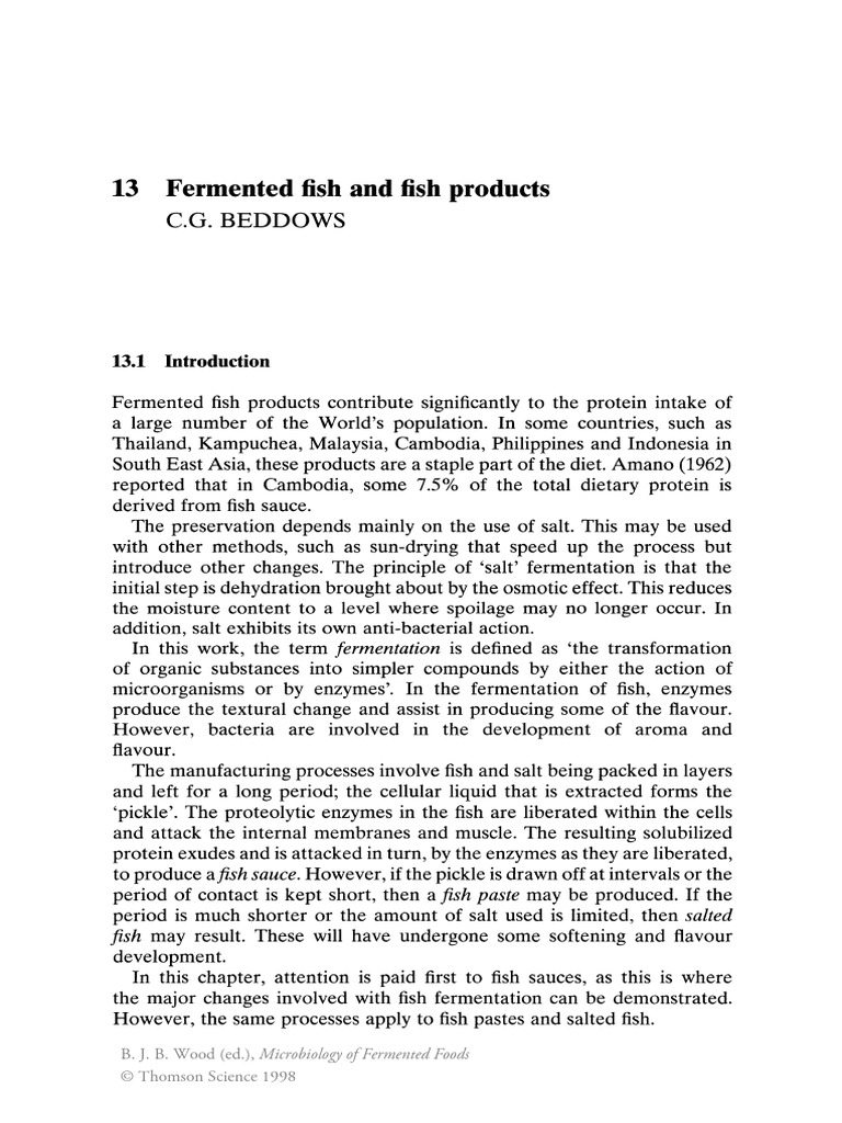 Fermentation Processes of Fish Sauces | PDF | Protease | Proteolysis