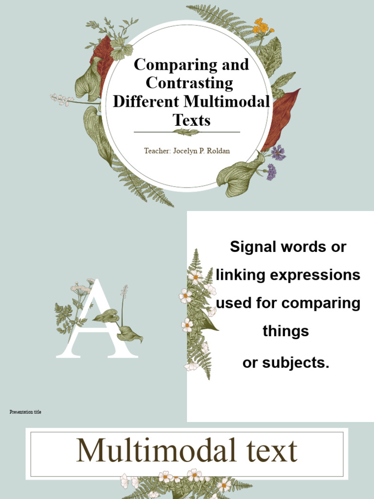 Comparing and Contrasting - Module 3 | PDF | Comics | Cartoon