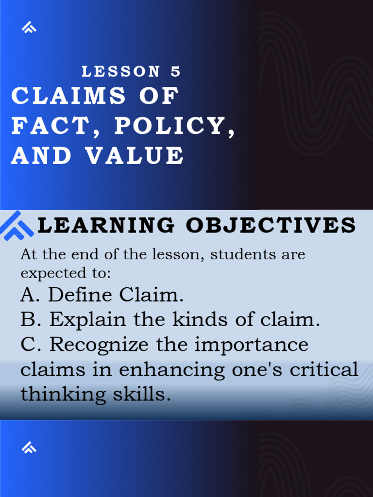 Understanding Claims: Fact, Value, Policy | PDF | Cognition