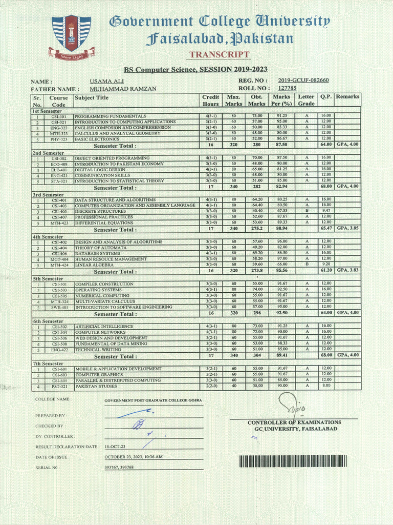 BS Computer Science (DMC) | PDF