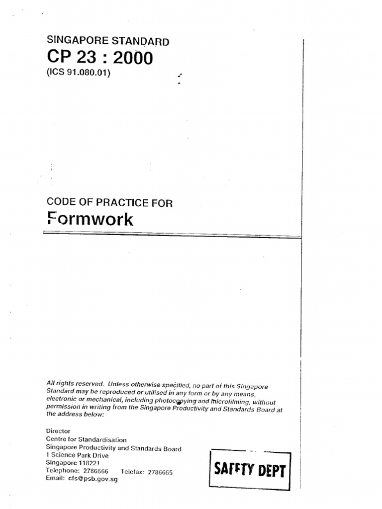 CP 23 2000 Code of Practice For Formwork | PDF
