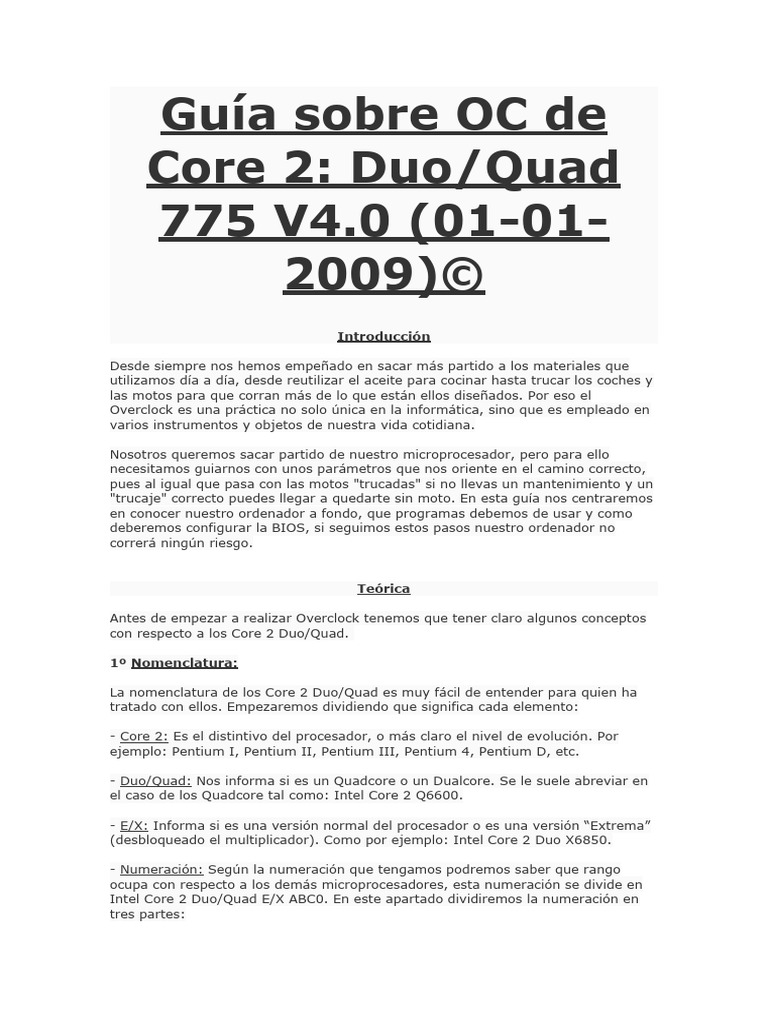 Guía Sobre OverClocking - Guia de Terrez | PDF | Microprocesador | Hardware de la computadora