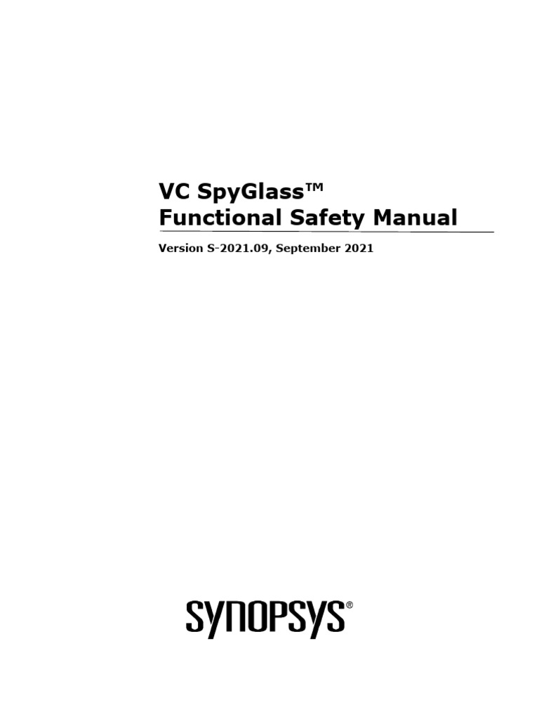 VC SpyGlass Functional Safety Manual | PDF | Verification And Validation | Hardware Description ...