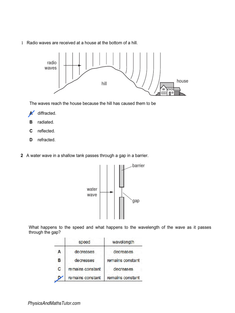General Wave Properties (Multiple Choice) QP | PDF | Waves | Wavelength