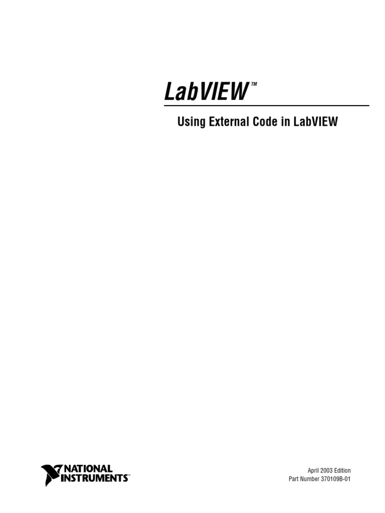 Using Externcal Code In Lv Pdf Library Computing Computer Science