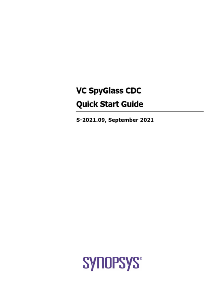VC SpyGlass CDC Quick Start Guide | PDF | Computer Engineering ...