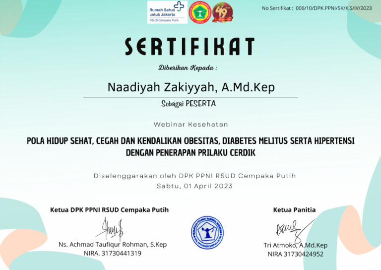 Naadiyah Zakiyyah, A.Md - Kep | PDF