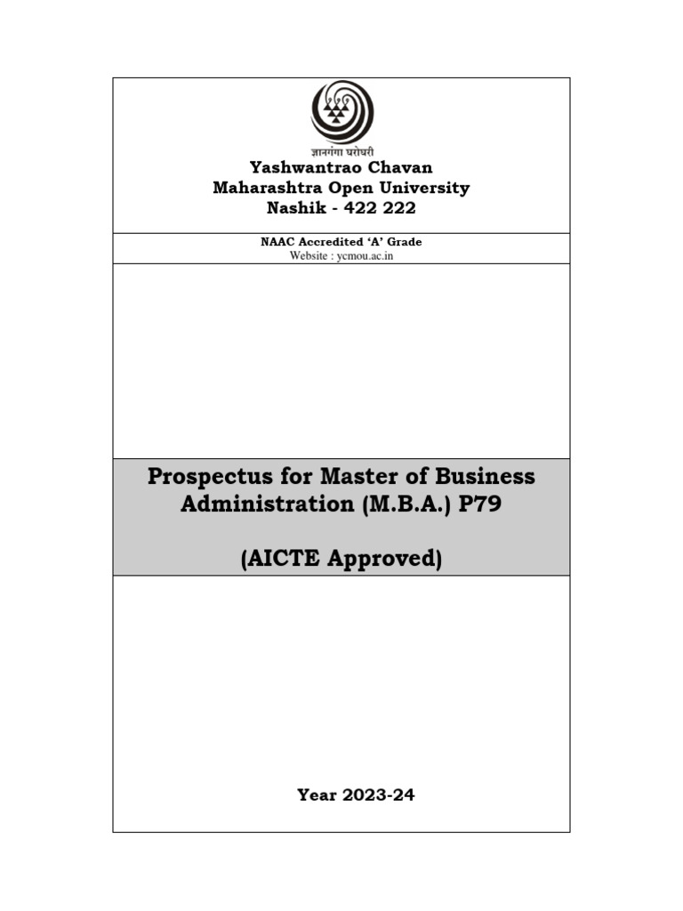 MBA - Prospectus 2023 | PDF | Master Of Business Administration ...