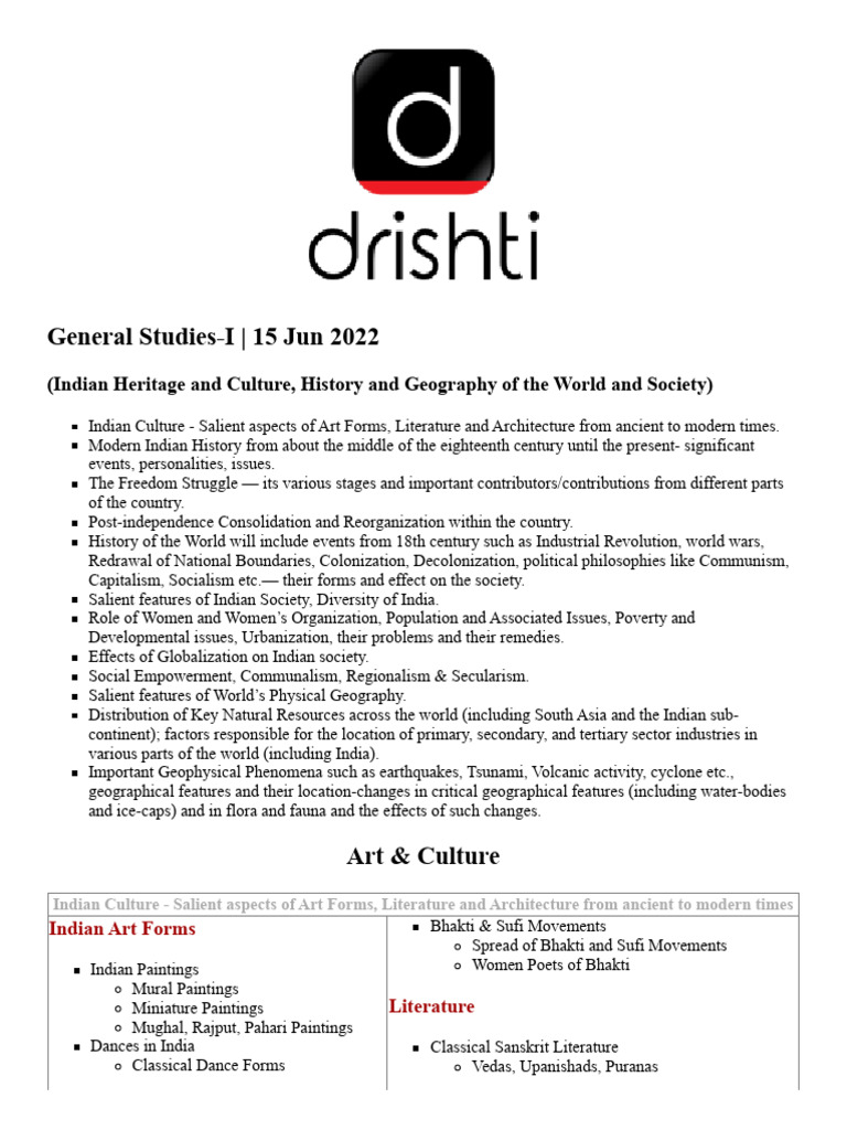 Gs Paper 1 | PDF | Globalization | Earth Sciences