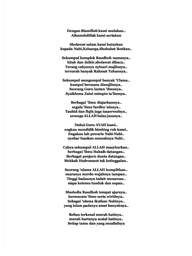 Syair Mengenang Guru Sekumpul | PDF | Agama & Spiritualitas | Puisi